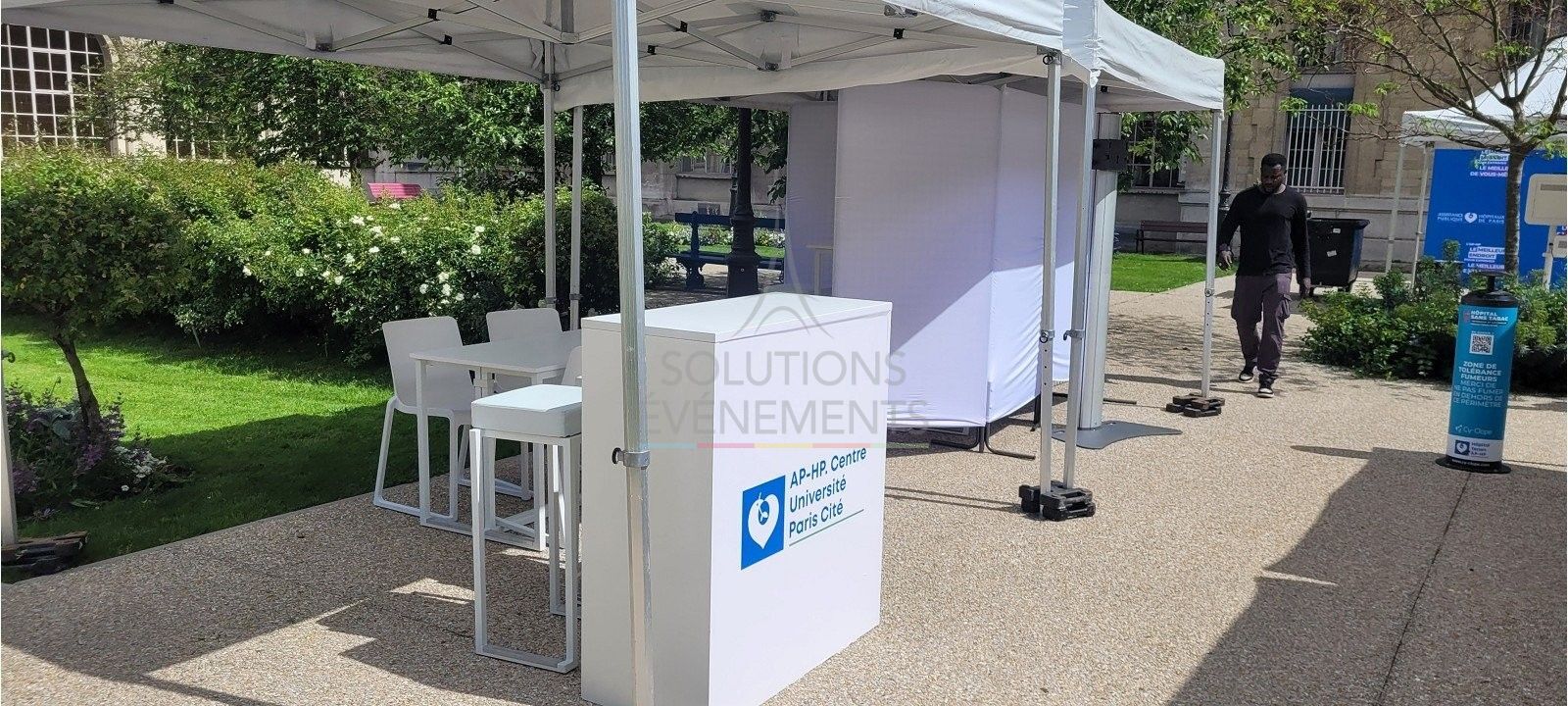 White desk reception counter rental